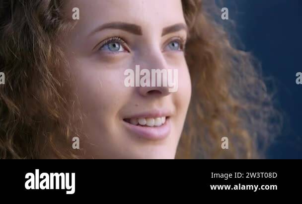 Head shot model lady standing posing street outdoors. Close-up female ...