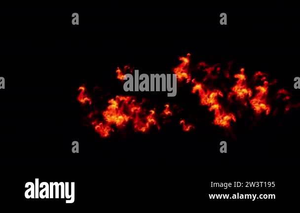 Inferno burst red fire flame at the left and the flames move to the ...