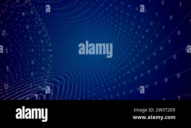 Neon Digital binary background with rotating Planet earth. Seamless ...