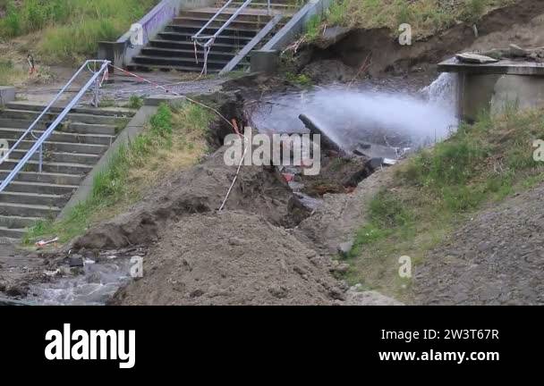 Accident sewerage system. Water supply failure. Breakthrough of the ...