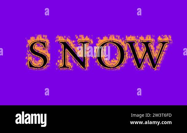 snow fire text effect violet background. animated text effect with high ...