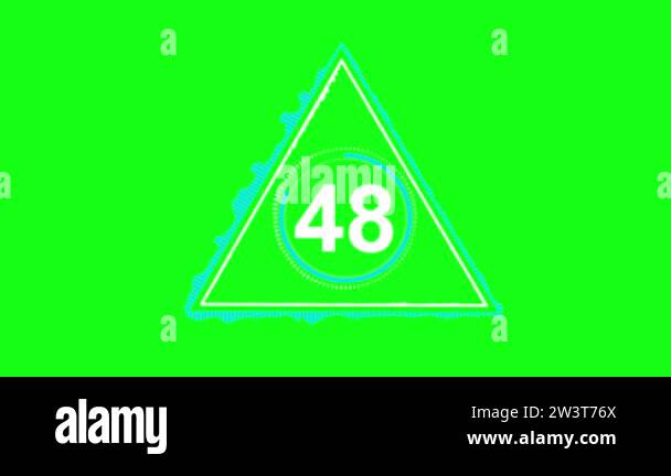 1 Minute Countdown Timer In Triangle On Chroma Key Stock Video Footage Alamy