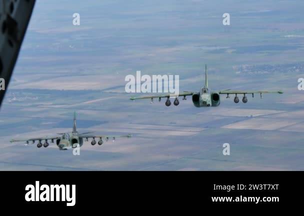 Ground Attack Russian Aircraft Sukhoi Su25 Frogfoot Air to Air 4K ...