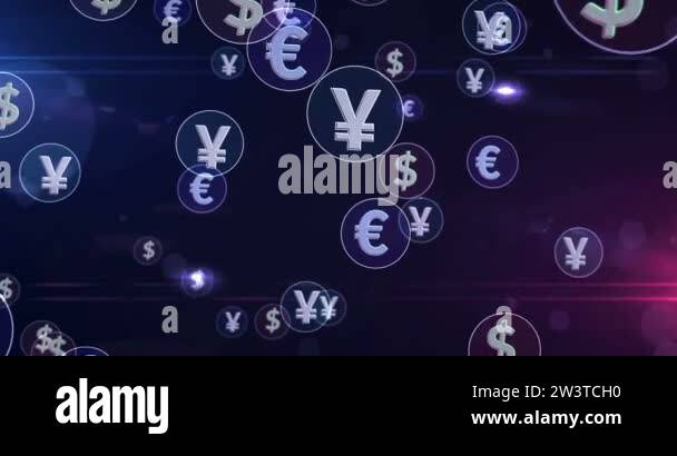 Dollar, Euro, Yen, money, bank and currency symbols 3d rendering ...