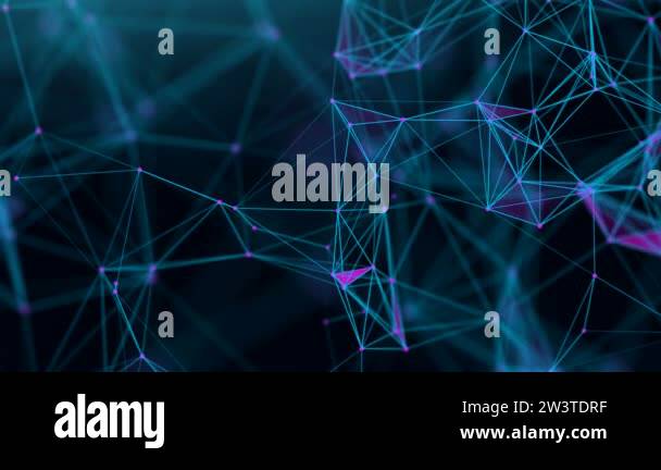 Blue network connection animation concept. Seamless loop technology ...