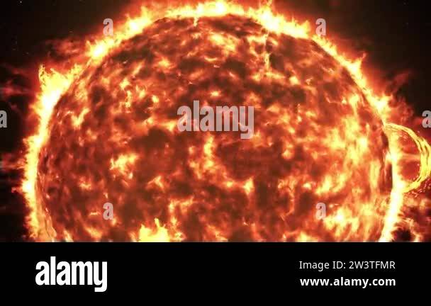 The Sun with Large Solar explosions, Realistic Red PlanetSun surface ...