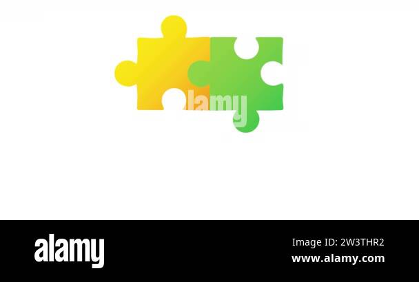 Animation of four multi colored puzzle elements forming square Autism ...
