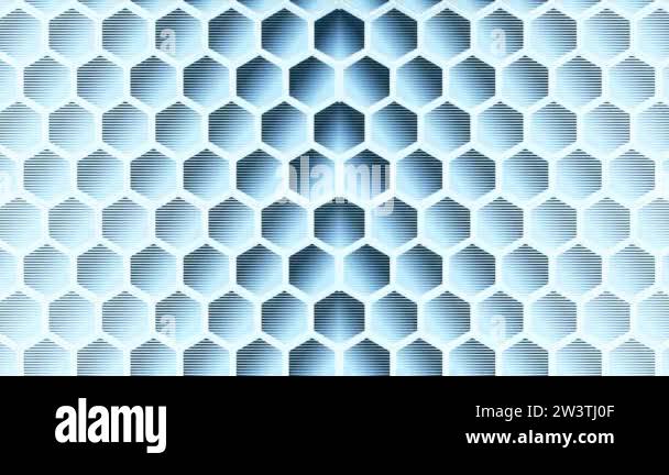 Animation of multiple blue and white hexagon shapes moving in seamless ...