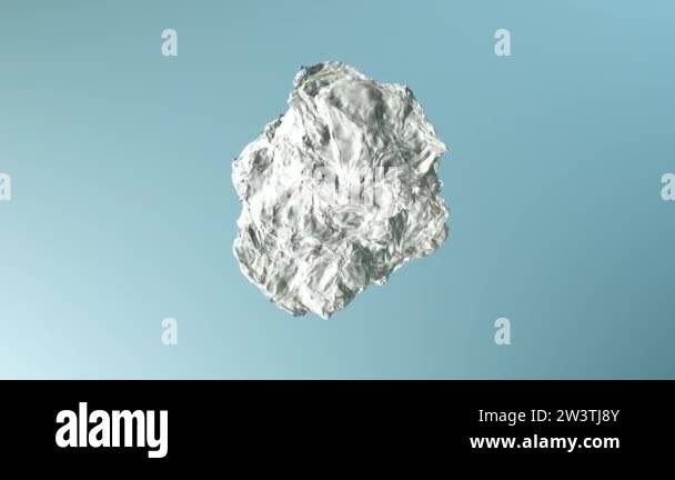 animation of 3D huge shape with white liquid surface, 4K abstract ...