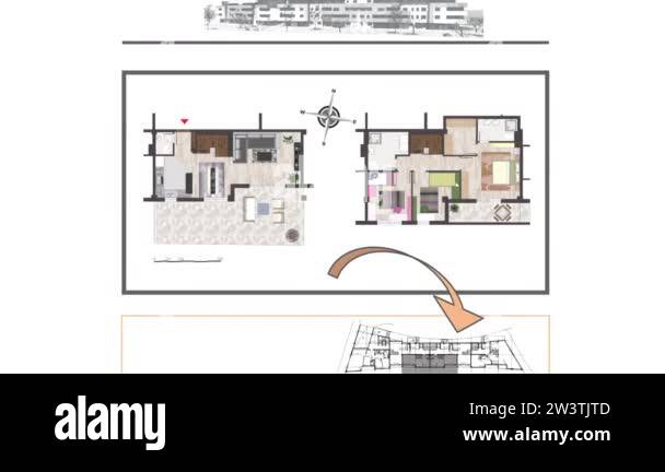 animation showing a Technical Drawing of floor design being drawn with ...