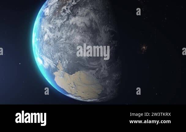 Earth Zoom in On South Pole Antarctica Continent, Space viewMap Zoom ...