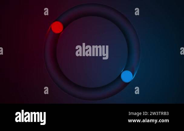 Glowing ball rolling in circular gutter animation. Minimal cycled ...