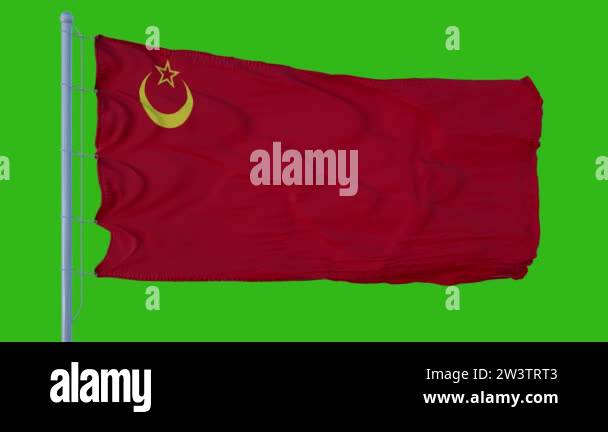 Union Of Islamic Soviet Republics Flag waving in the wind against green ...