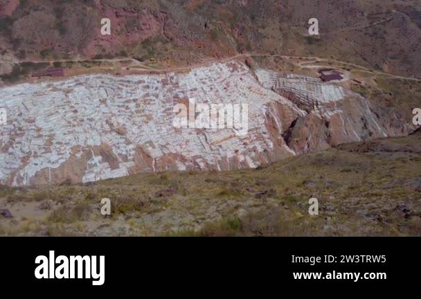 White salt mines in Maras. Thousands of small pools carved into the ...