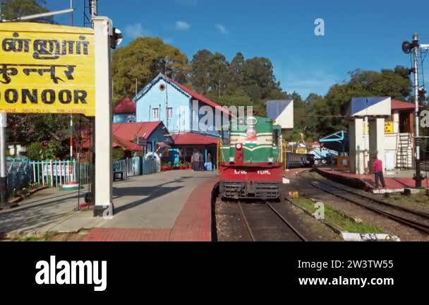 Coonoor, Tamil Nadu, India - Circa December 2019. View of Coonoor train ...