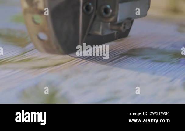 Movement of wallpaper on the conveyor line. Wallpaper production ...