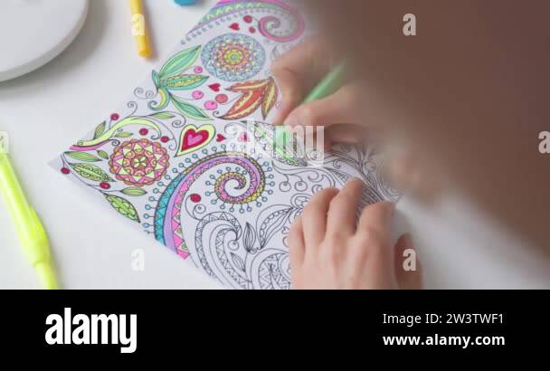 Coloring book for child. Drawing as a hobby. Concentration activities ...