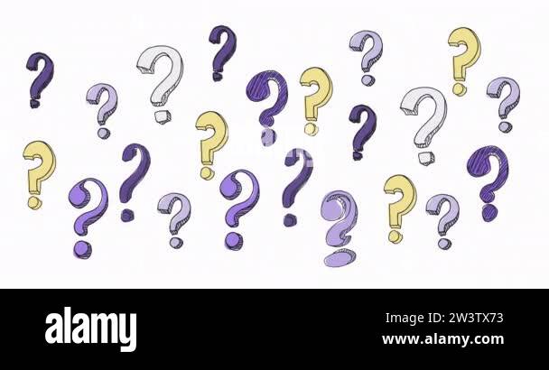 Seamless loop background with moving question marks. Cartoon question ...