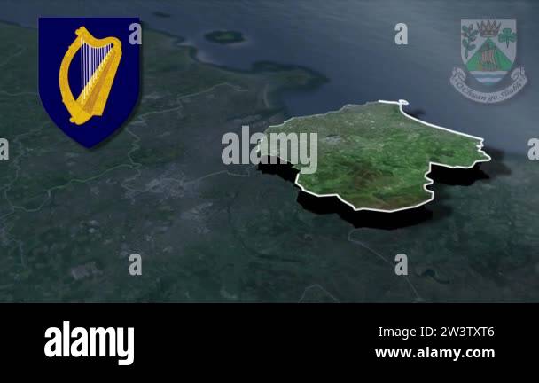 Counties of Ireland Dun Laoghaire Rathdown whit Coat of arms animation ...