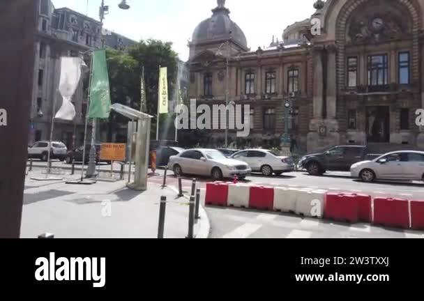 Bucharest, Romania - June 20, 2020: 4k video of walking in Old Town or ...
