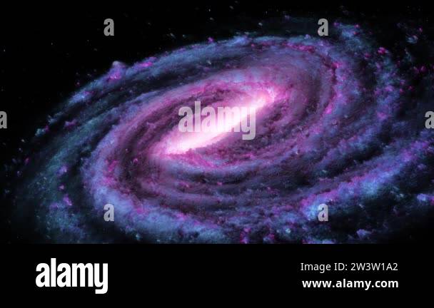 Floating galaxy in space, milky way galaxy rotating in the sky with ...