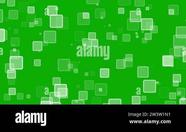 Transparent square shapes motion graphics with green screen background ...