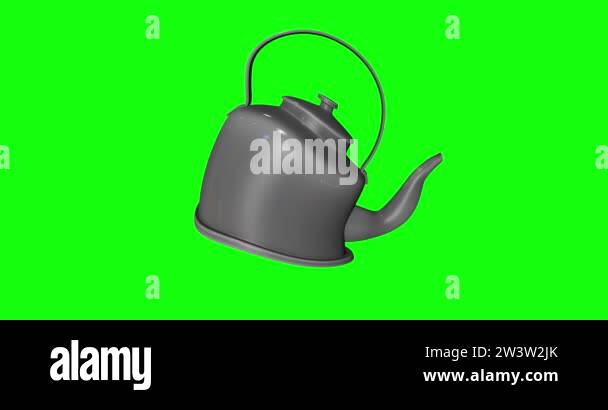 8 animations different teapot kitchen kettle boiler metallic green ...