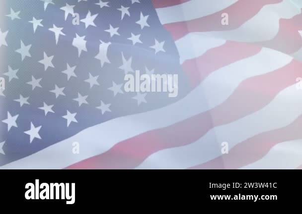 US American Flag Loop. United States of America waving video gradient ...