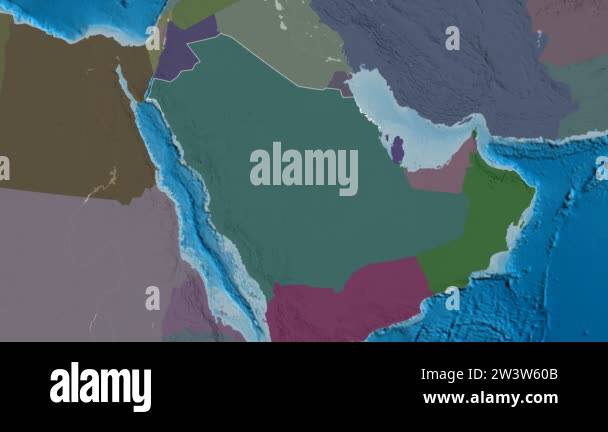 Ash Sharqiyah location. Saudi Arabia. Administrative map Stock Video ...
