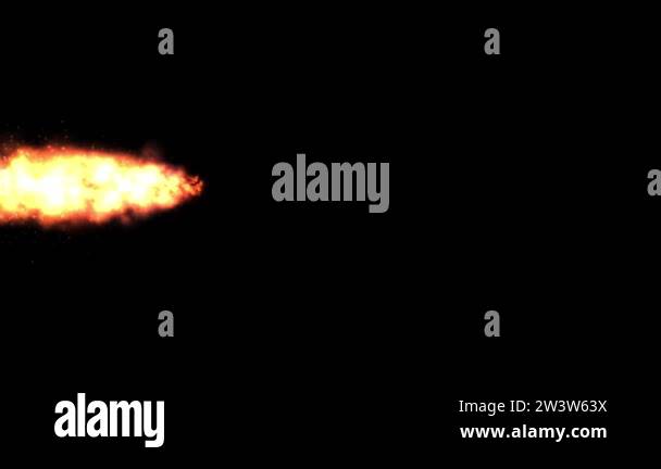 Shockwave Power Fire Meteor Comet/ 4k animation of a powerful fire comet with speed explosion ...