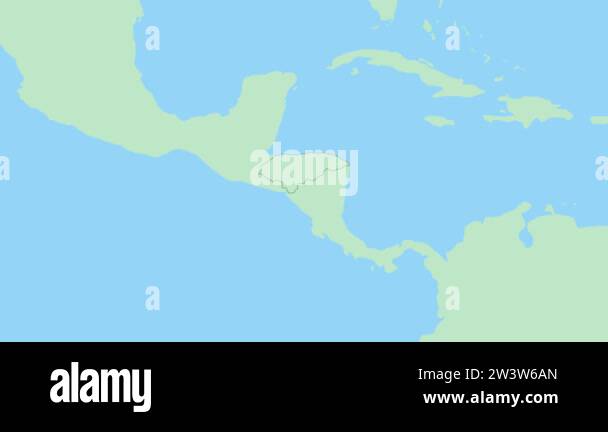 Map of Honduras with pin of country capital. Honduras Map with ...