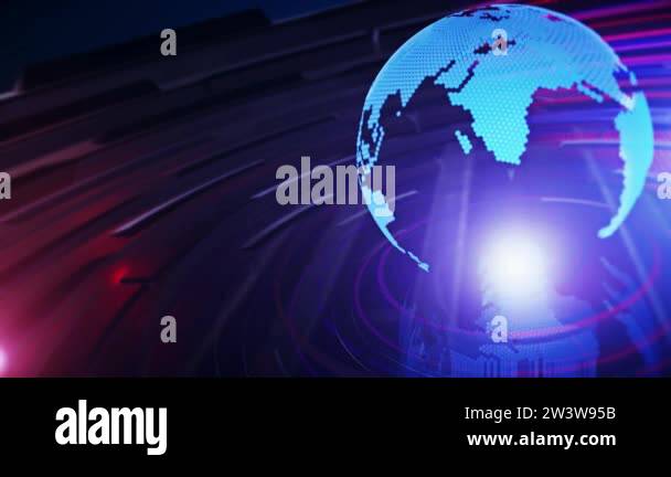 3D World News Background Loop, digital world breaking news Studio ...