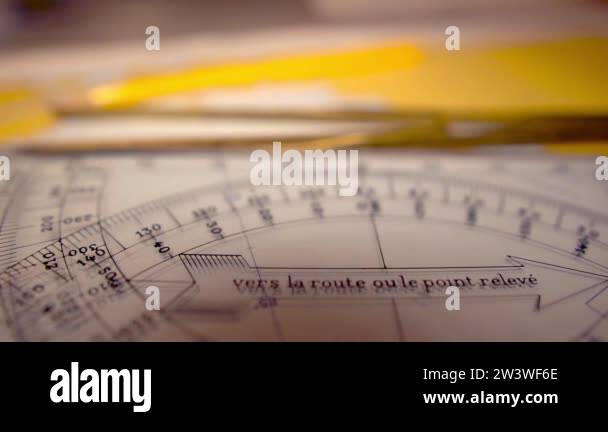 Plotting position on navigational chart at sea. Marine Map and ruler Stock Video Footage - Alamy