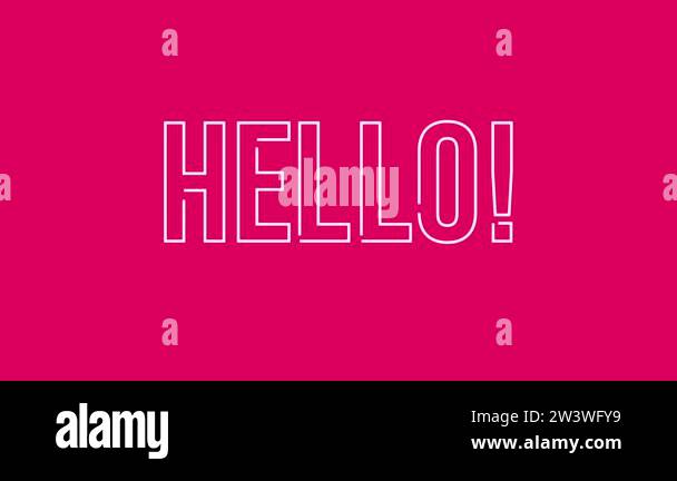hello text animated effect line pink background video template Stock ...