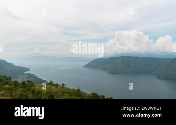 Landscape of Lake Toba from Hill - Samosir Island, North Sumatra ...