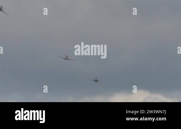 Supermarine Spitfire of Royal Air Force RAF in Flight Stock Video ...