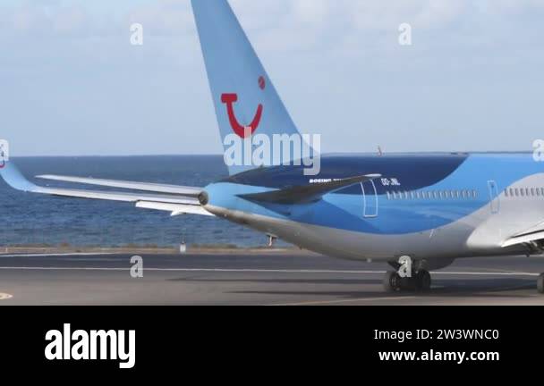 Close up vertical fin of Boeing 767 300 with TUI Airlines logo Stock ...