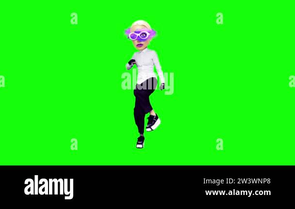 Stop motion animation funny puppet character girl with isolated mask ...