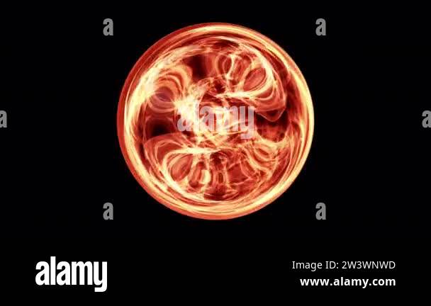 Seamless Loop Abstract fire plasma energy sphere isolated alpha channel ...