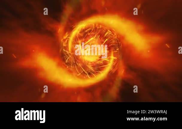 Abstract seamless looping burning explosion blazing magical fireball ...