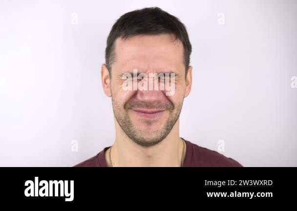 A young attractive guy gets a slap in the face from his girlfriend ...