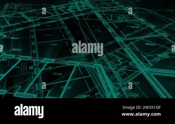 animation showing a Technical Drawing of floor design being drawn with ...
