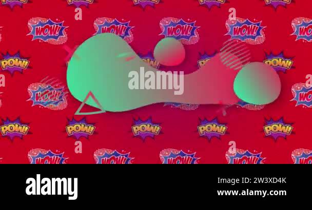 Animation of the Wow! and Pow! written over cartoon retro speech ...