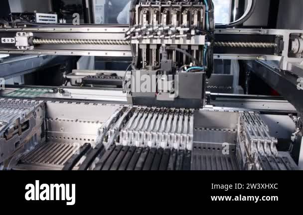 SMT machine places resistors, capacitors, transistors, LED and ...