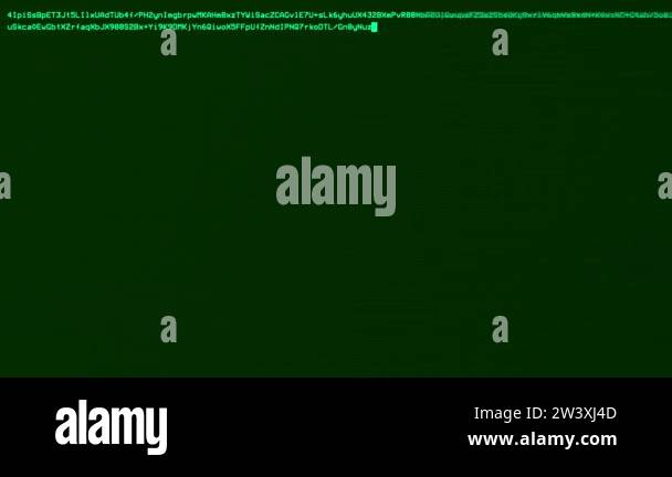 Green Hacking Into System File Corruption Data Loss Programming Commands On Screen Stock