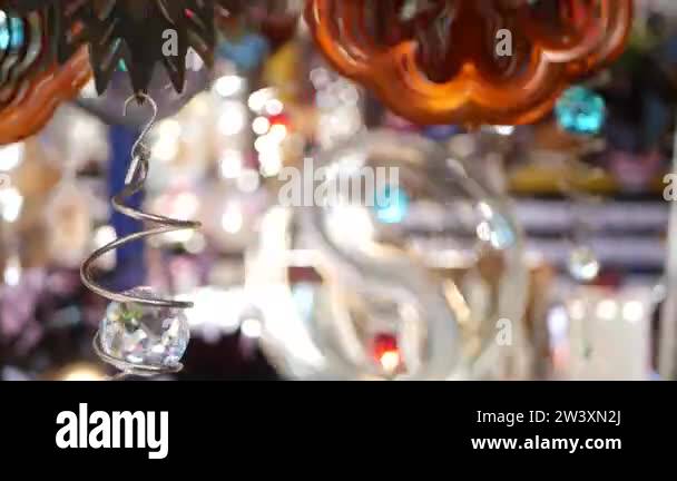 Colorful geometric metallic wind spinner, garden hypnotic surreal ...