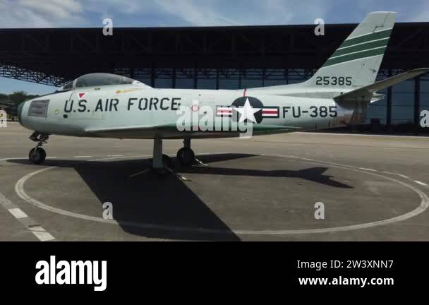US Airforce FU-385 jet fighter at airbase Soesterberg in the ...