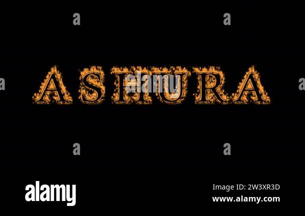 ashura fire text effect black background. animated text effect with high visual impact. letter ...