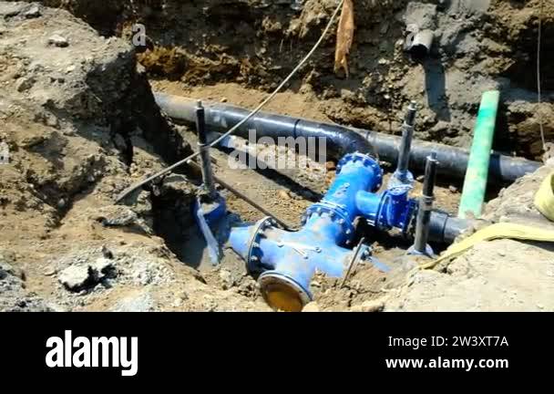 Water distribution unit. Large-diameter pipes, valves, valves for ...