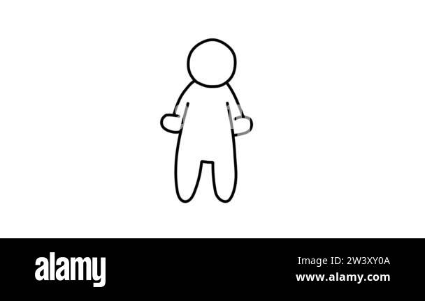 Simple looped animation of a dancing man. Dance of a person drawn with ...